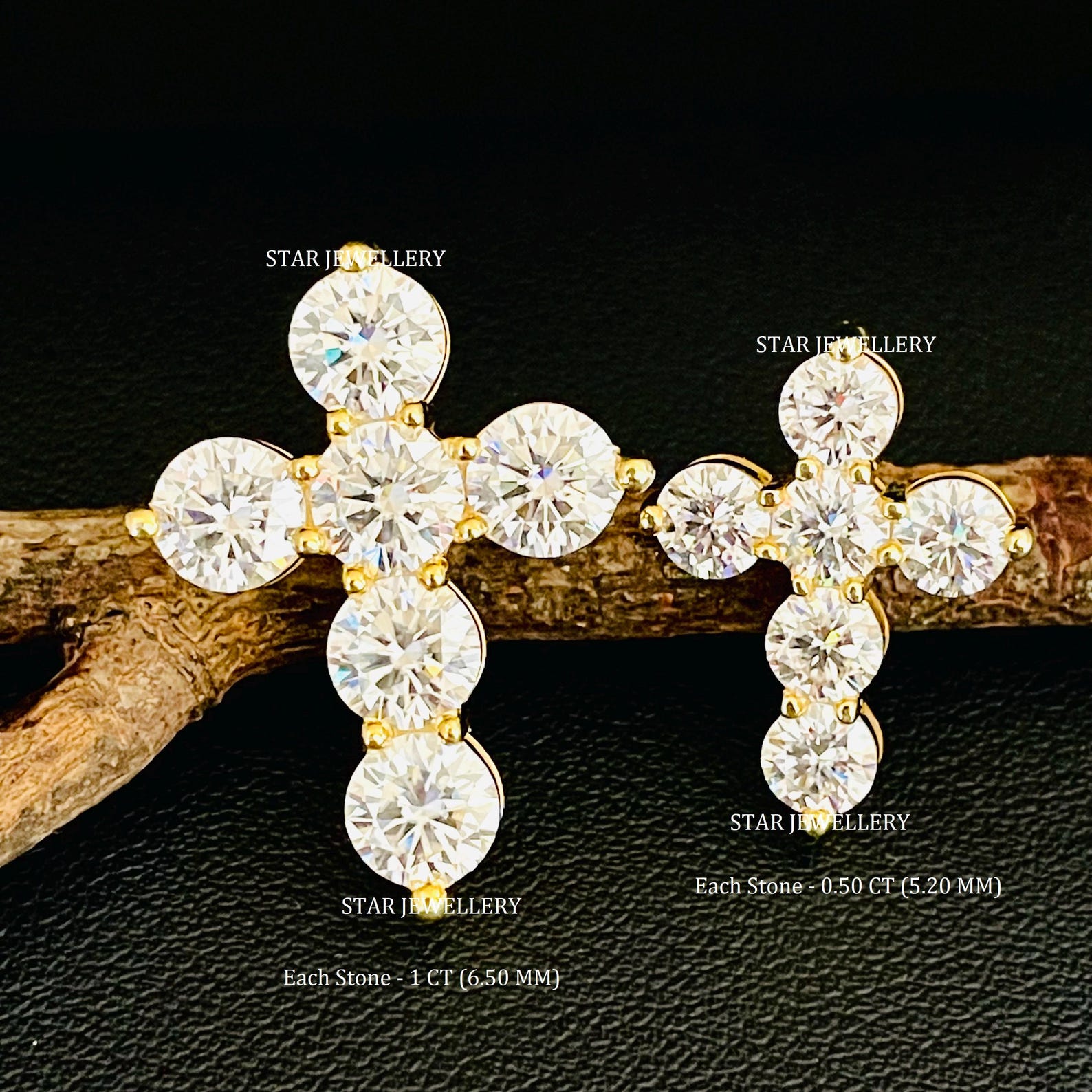 14K Gold CVD Lab Grown Diamond Cross Pendant - 6 Ct - Etsy