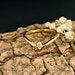 Natural Diamond Mono Stone Deep V Ring, 14k Solid Gold Deep Chevron ...