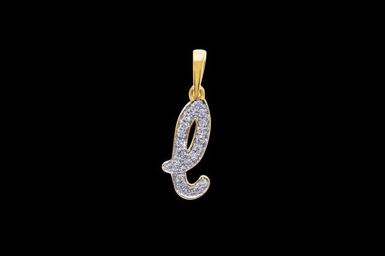 Alphabet Diamond Pendant Gold Initial Letter Pendant - Etsy