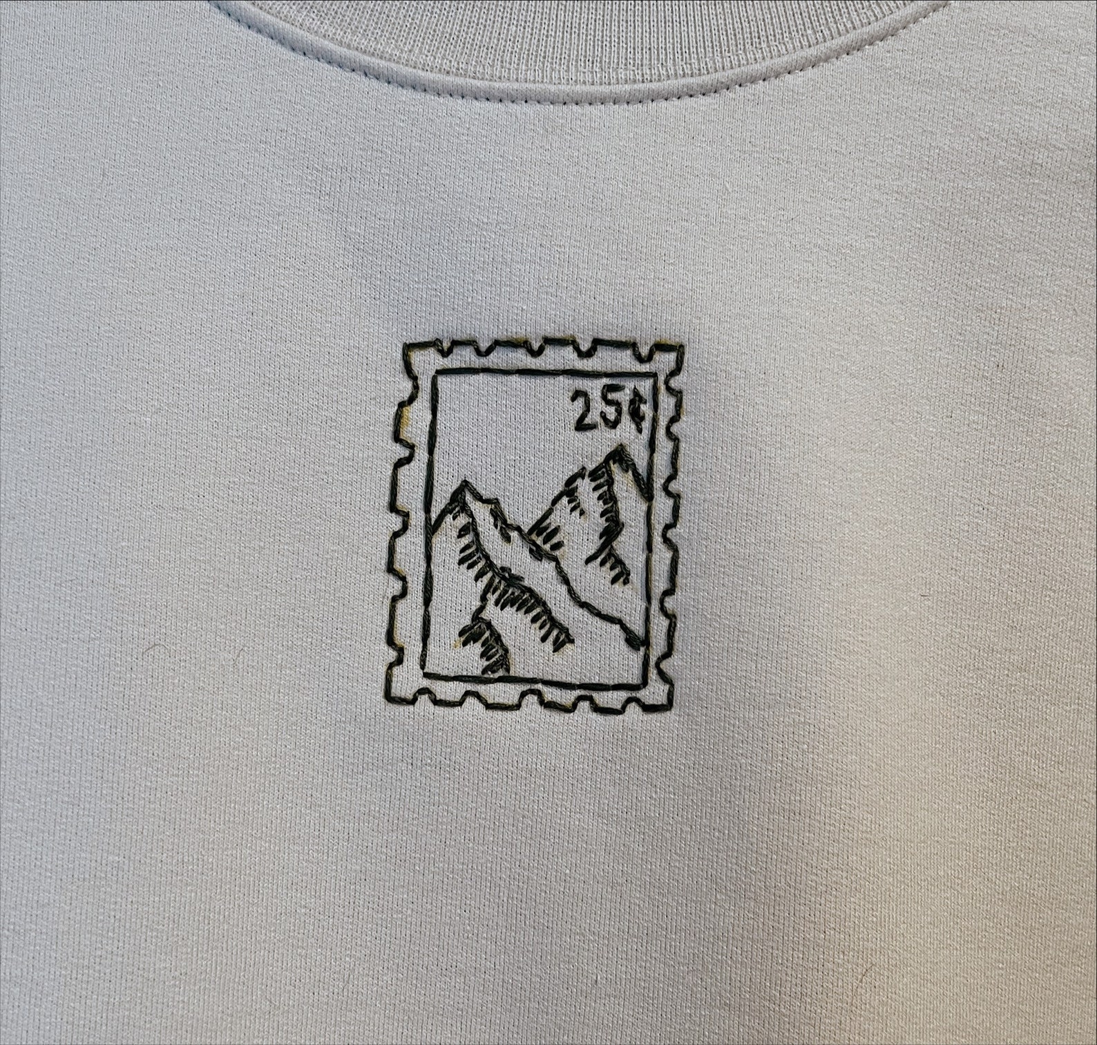 Vintage Travel Stamp Embroidered Crew - Etsy