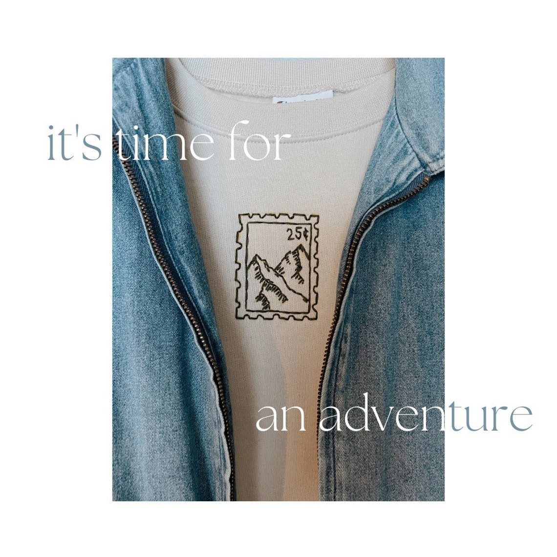 Vintage Travel Stamp Embroidered Crew - Etsy