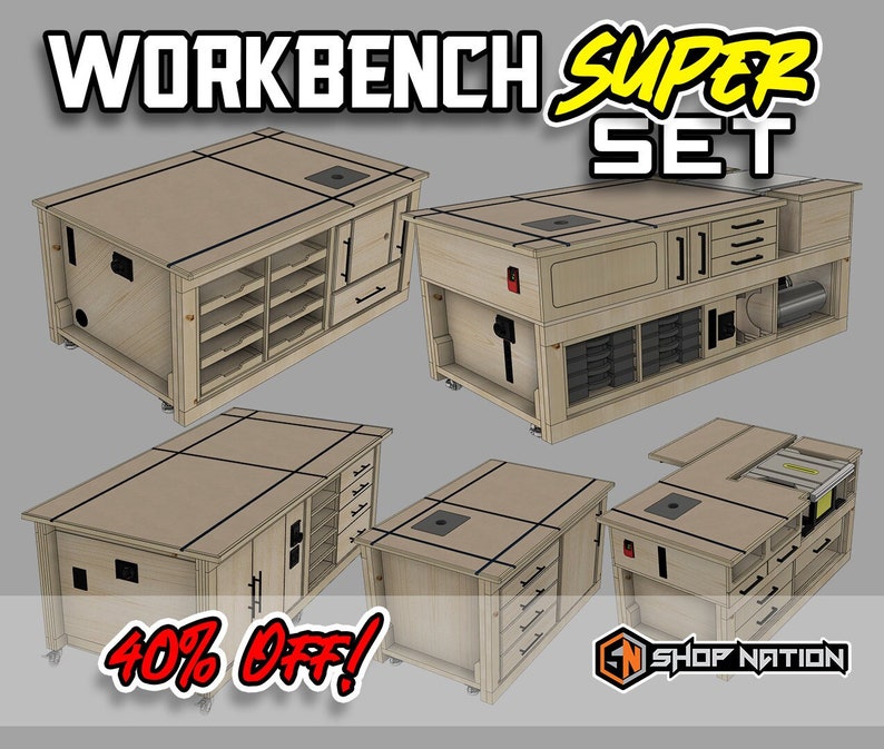 Workbench Plans 5 Pack Digital Plans - Etsy UK