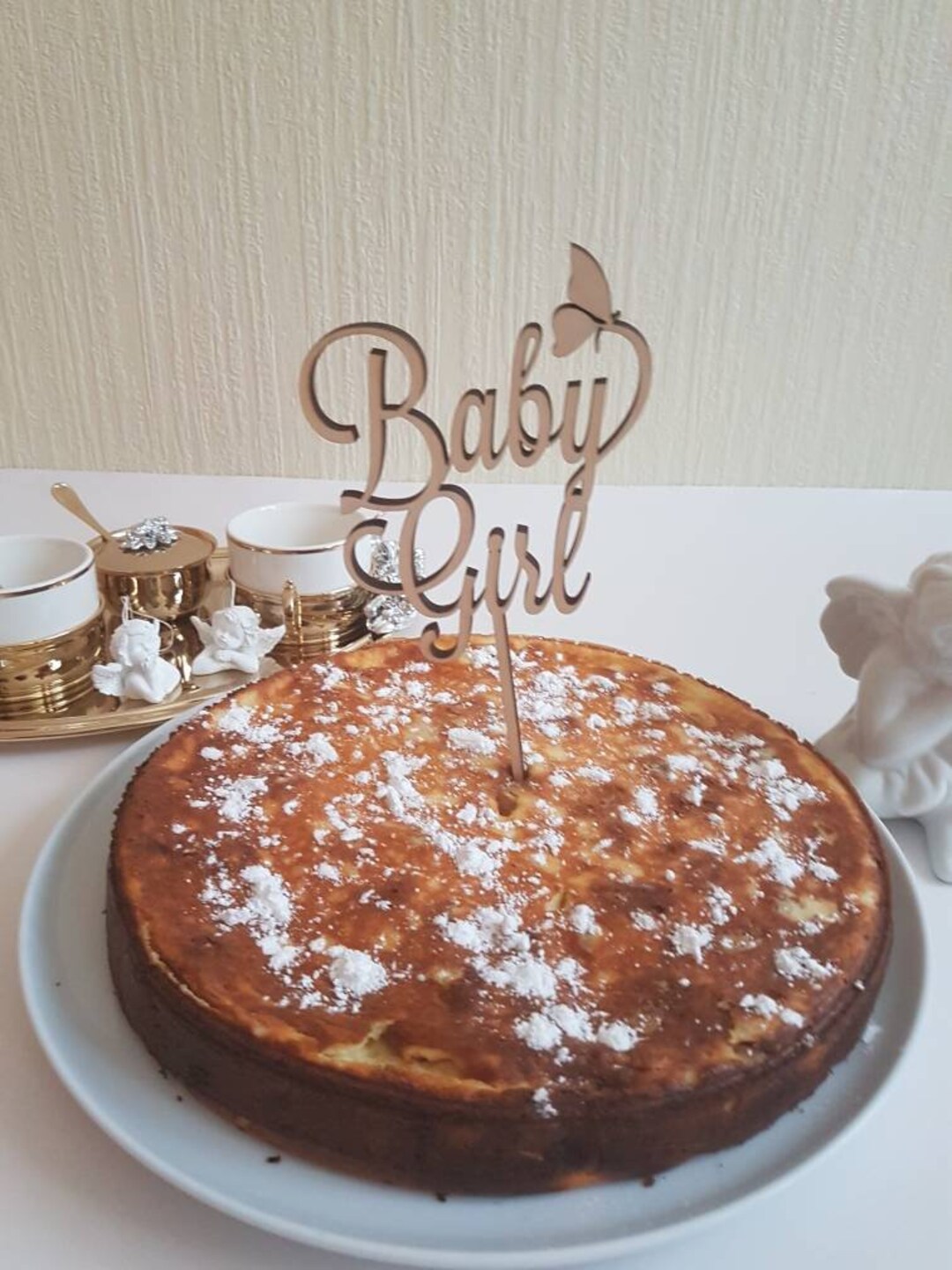 Baby Girl Topper, Wooden Cake Topper, Personalized Cake Topper, Cake ...