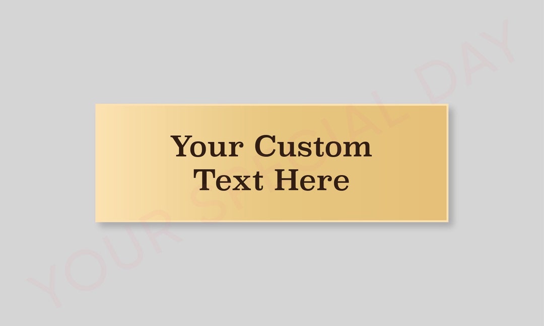 Personalized Custom Laser Engraved Gold Brass Plaque, Name Plate, Art ...