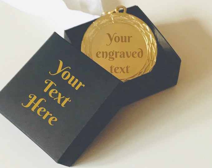 Laser Engraved Medal in Personalized Gift Box , Personalized Medals ...