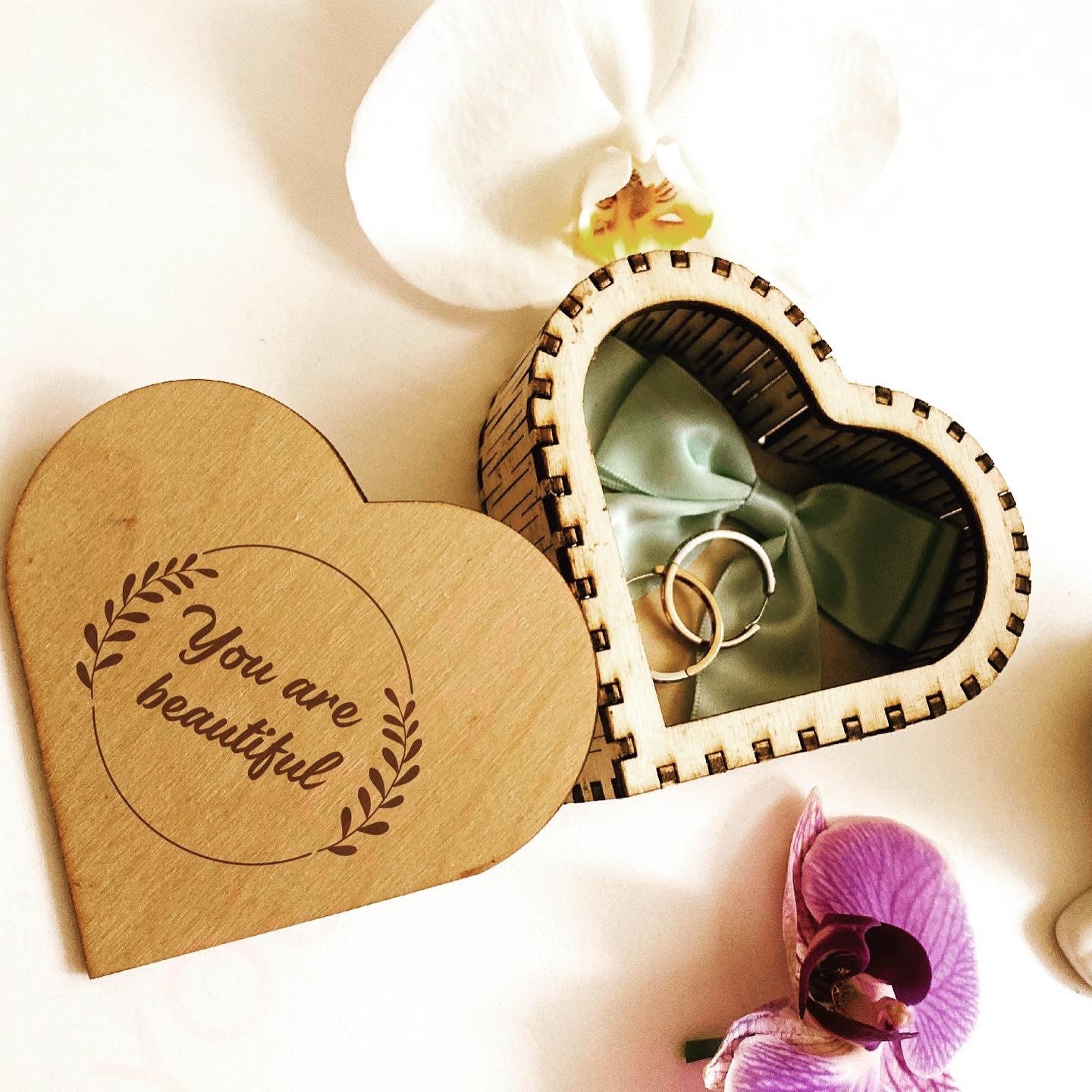 Heart Shaped Box Wood Personalized Photo Wooden Jewelry Box | Etsy