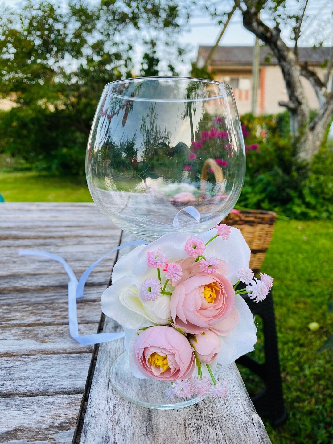 Flower Decoration for Wedding Flutes, Decor for Wedding Glasses, Bride ...