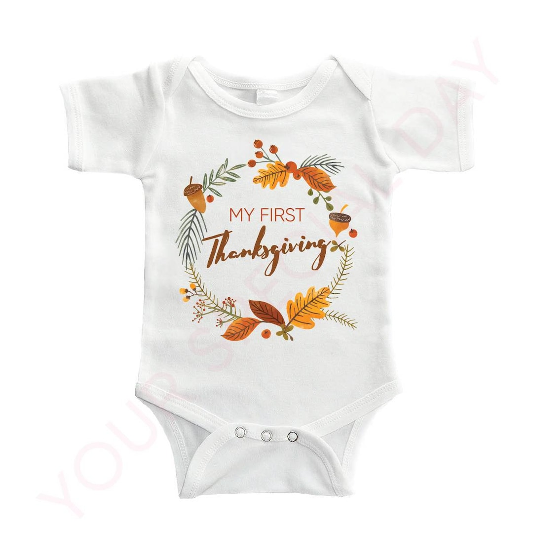 My First Thanksgiving, Baby Holiday Outfit, My First Turkey, Baby Girl ...