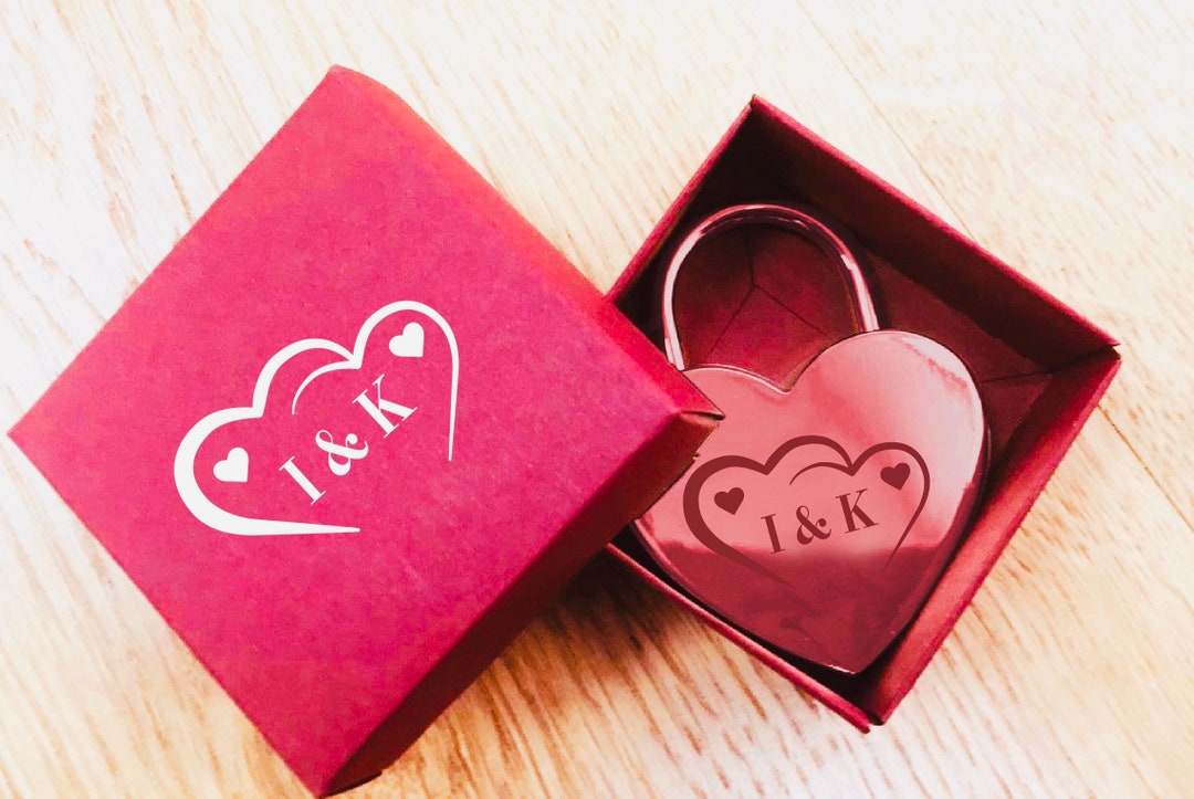 Engraved Heart Padlock, Personalized Love Lock Gift - Etsy