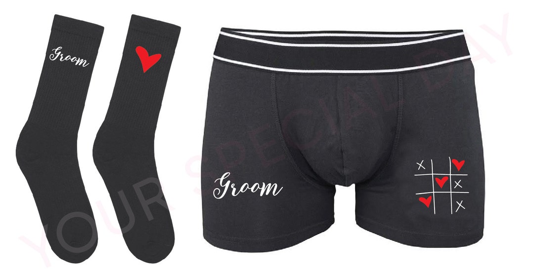 Groom Boxers, Mens Underwear, Gift for Groom, Personalized Mens ...