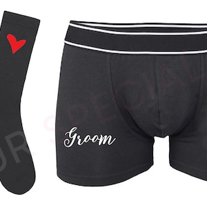 Groom Boxers, Mens Underwear, Gift for Groom, Personalized Mens ...