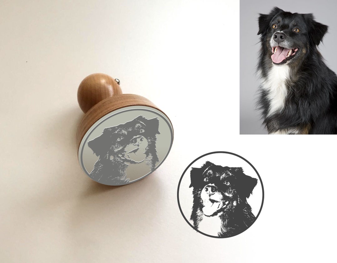 Custom Pet Portrait Stamp, Custom Personalized Dog Portrait Stamp, Dog ...