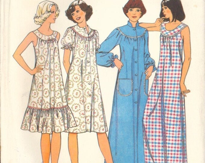 Style 1721 Sewing Pattern, Women's Housecoat and Nightdress, Size 12-14 ...