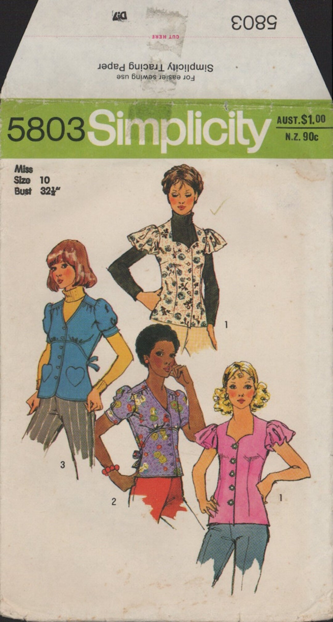 Simplicity 5803 Sewing Pattern Set of Blouses Size 10 - Etsy