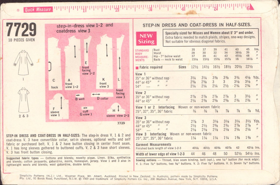 Simplicity 7729 Sewing Pattern Step-in Dress and Coat-dress | Etsy