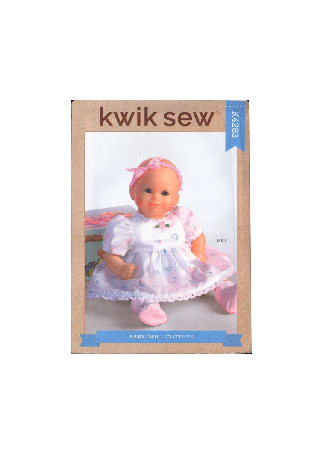 Kwik Sew 4283 Sewing Pattern, Baby Doll Clothes, One Size, Uncut ...