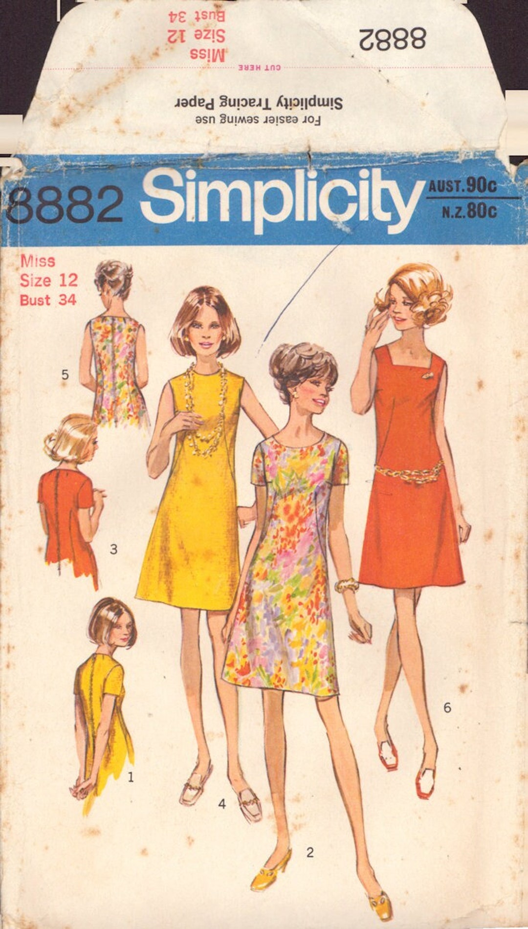 Simplicity 8882 Sewing Pattern Dress With Three Necklines - Etsy