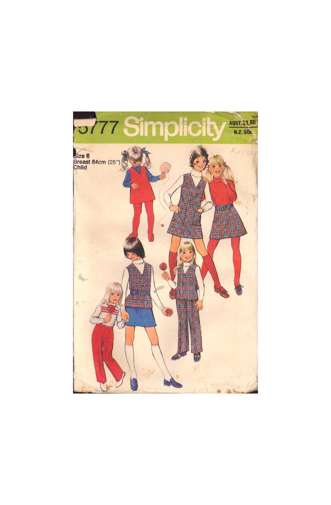 Simplicity 5777 Sewing Pattern, Child's and Girls' Jumper or Top, Skirt ...