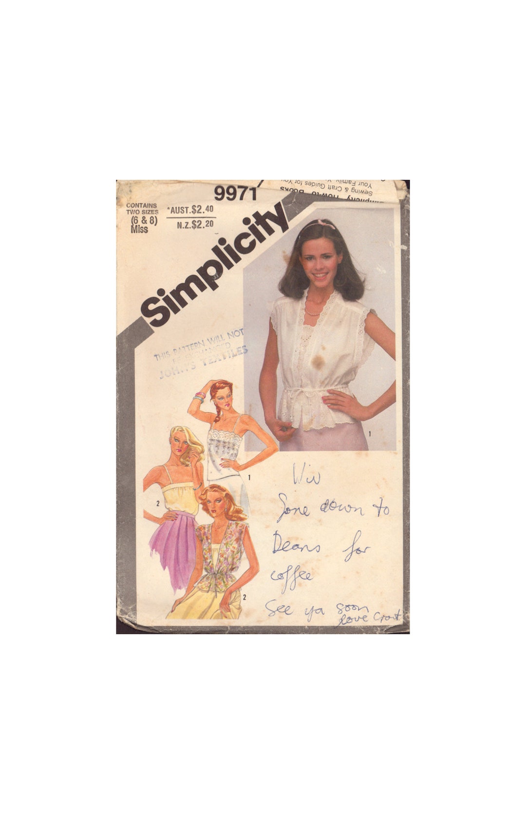 Simplicity 9971 Sewing Pattern, Camisoles and Jackets, Size 6-8 ...