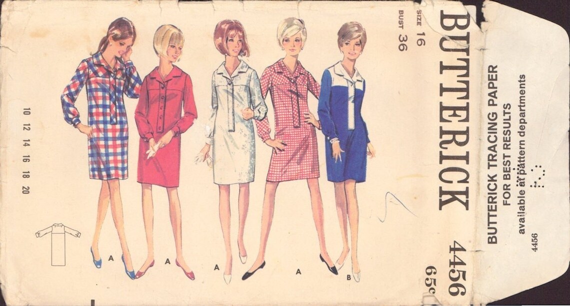 Butterick 4456 Sewing Pattern One-piece Dress Size 16 Cut - Etsy