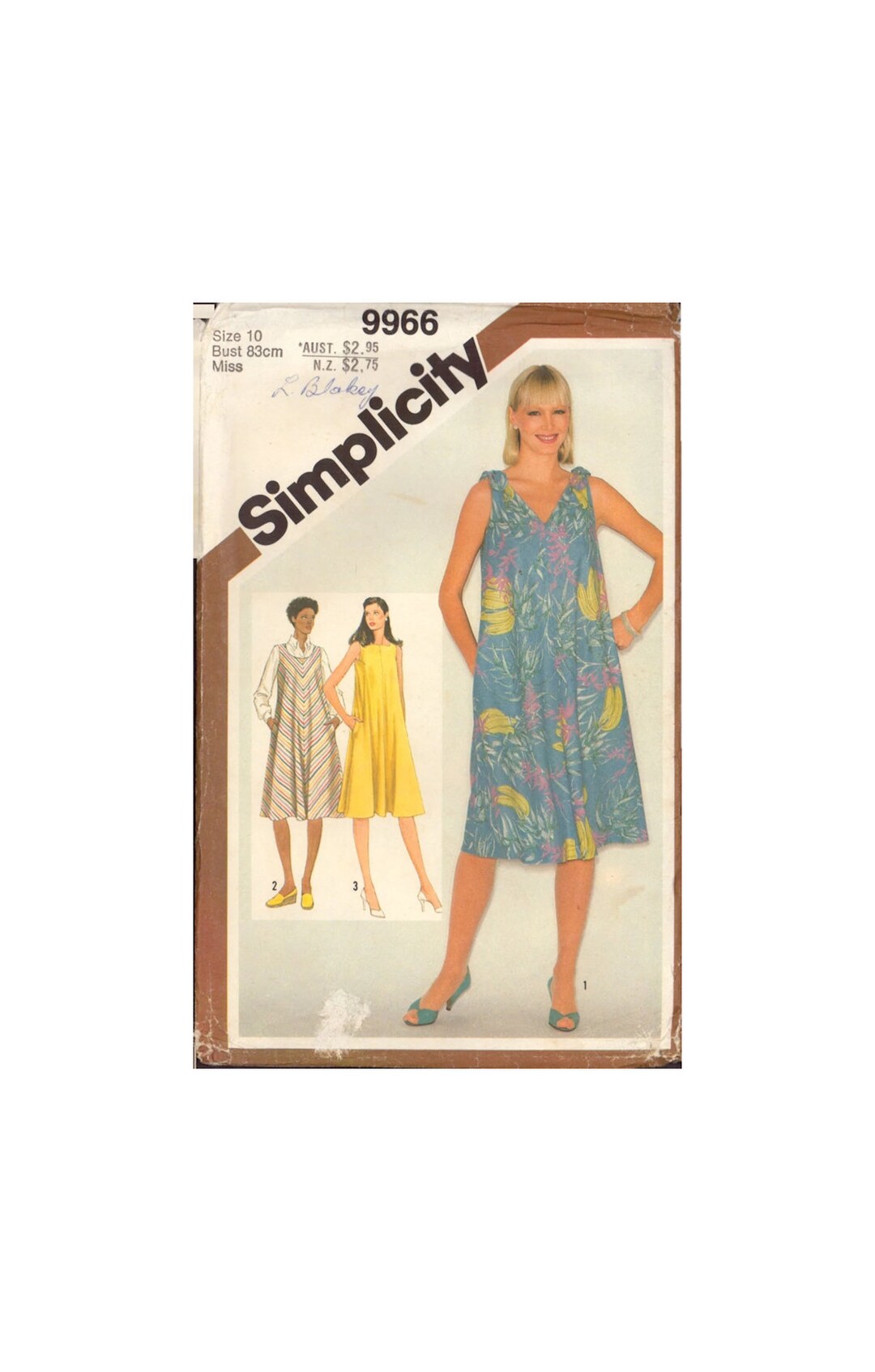 Simplicity 9966 Sewing Pattern, Sundresses or Jumpers, Size 10 ...