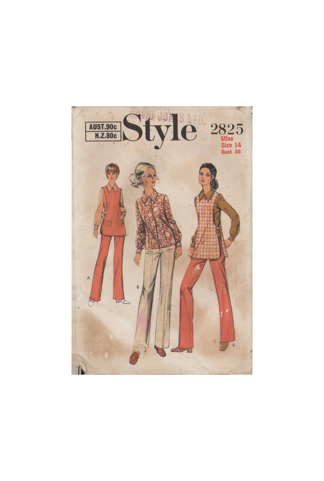 Style 2825 Sewing Pattern, Tabard, Blouse, Trousers Size 14, Uncut ...