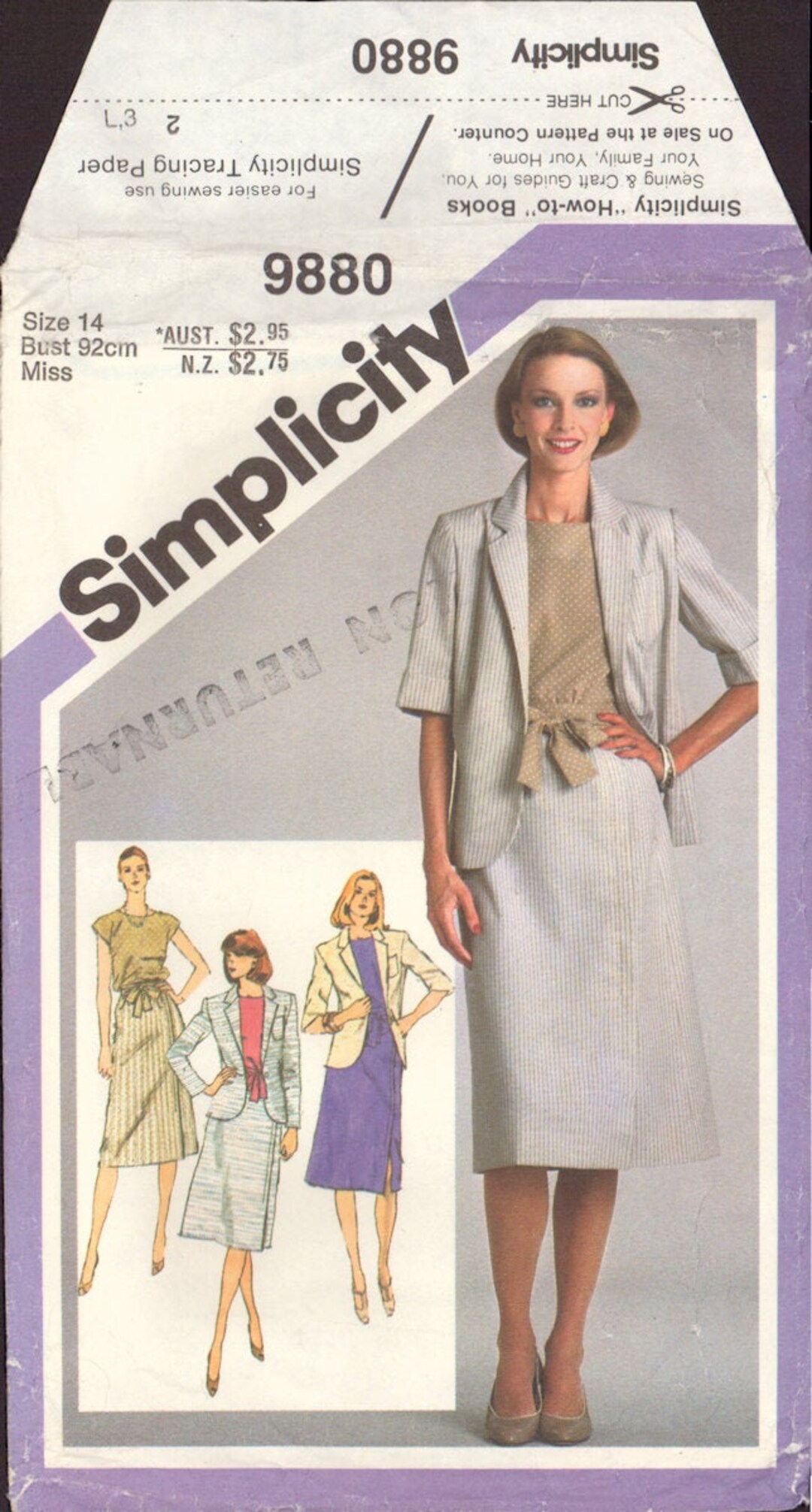 Simplicity 9880 Sewing Pattern, Slim Skirt, Pullover Top and Sash and ...