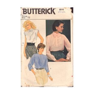 Butterick 6016 Sewing Pattern, Blouse, Size 12, Uncut, Factory Folded ...