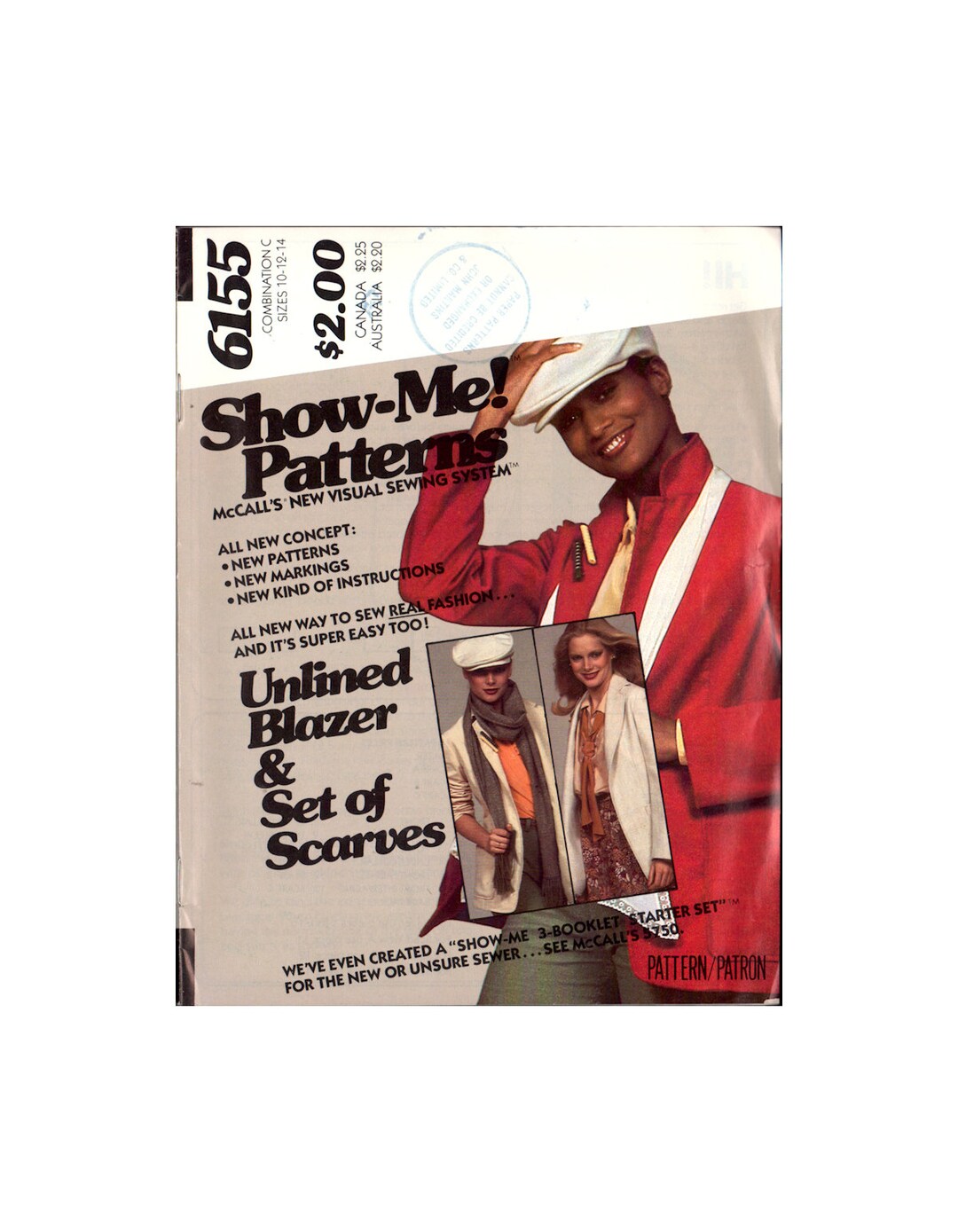 Mccall's 6155 Sewing Pattern Women's Blazer Size 10-12-14 Uncut Factory ...
