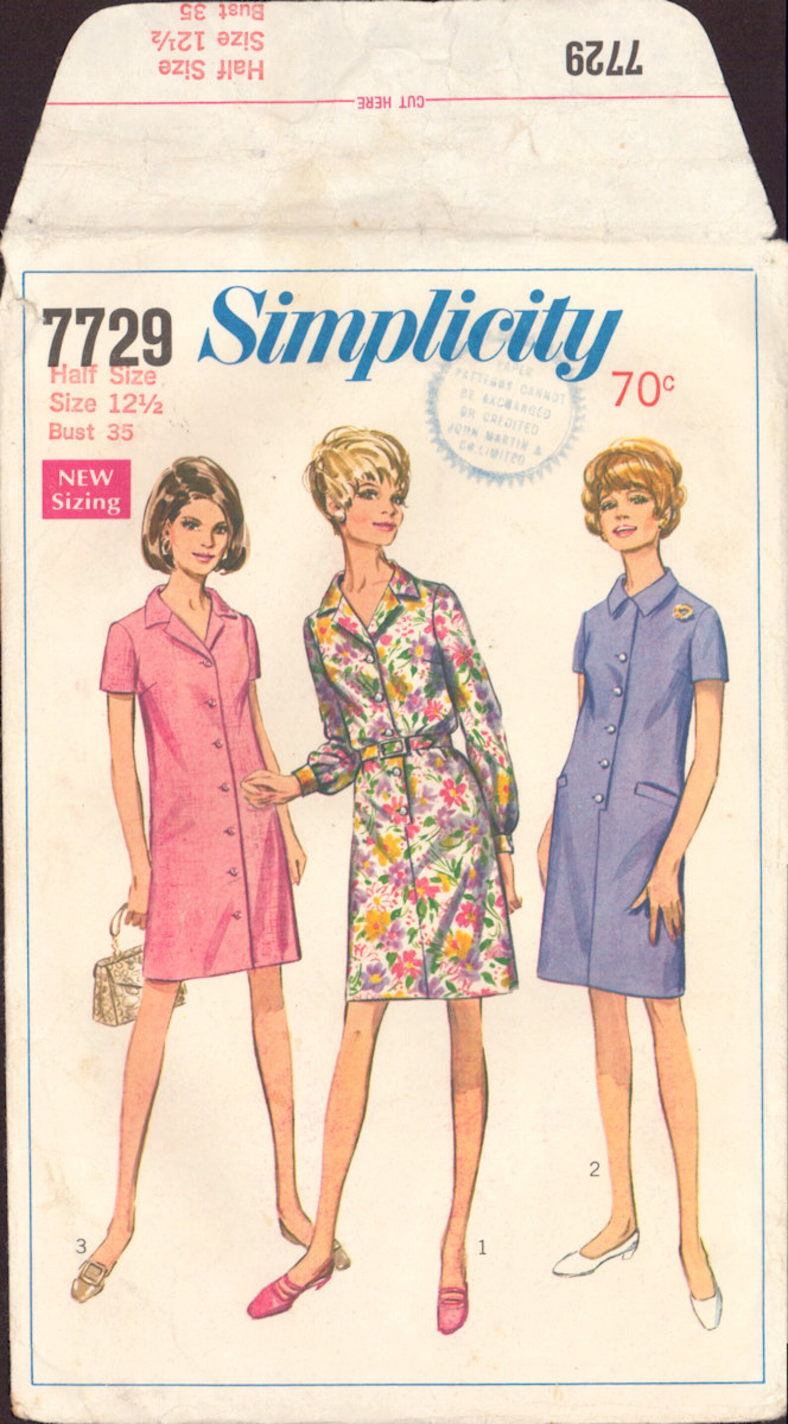 Simplicity 7729 Sewing Pattern, Step-in Dress and Coat-dress, Size 12.5 ...