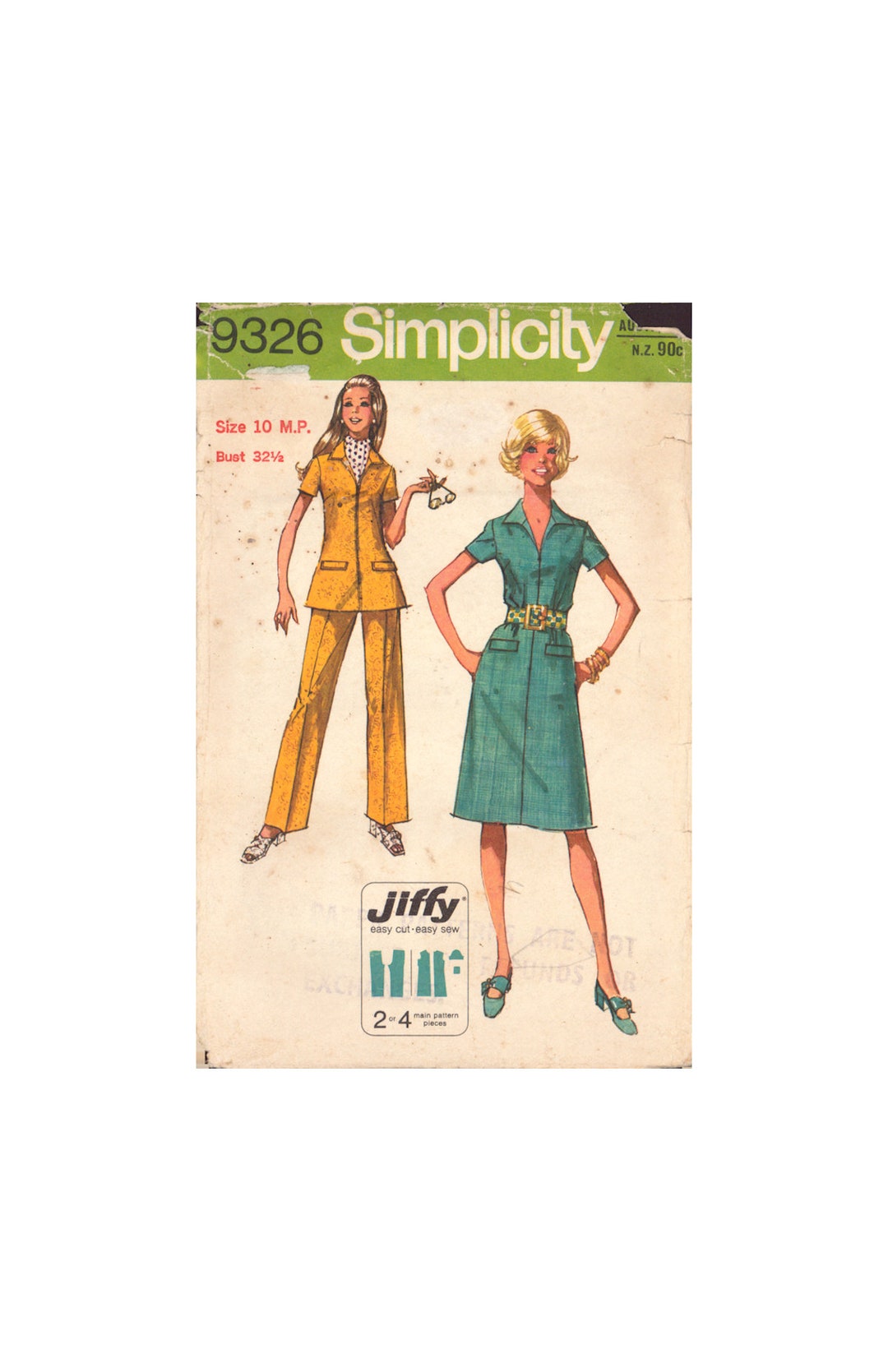Simplicity 9326 Sewing Pattern, Dress or Tunic and Pants, Size 10, Cut ...