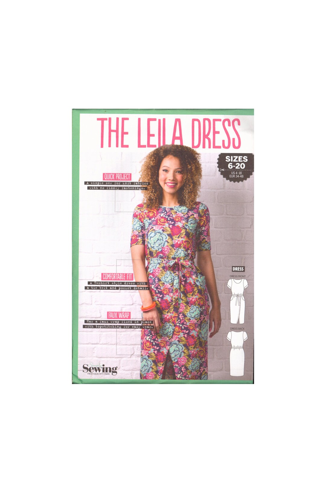 Simply Sewing - the Leila Dress, Sewing Pattern, Jersey Dress, Size 6 ...