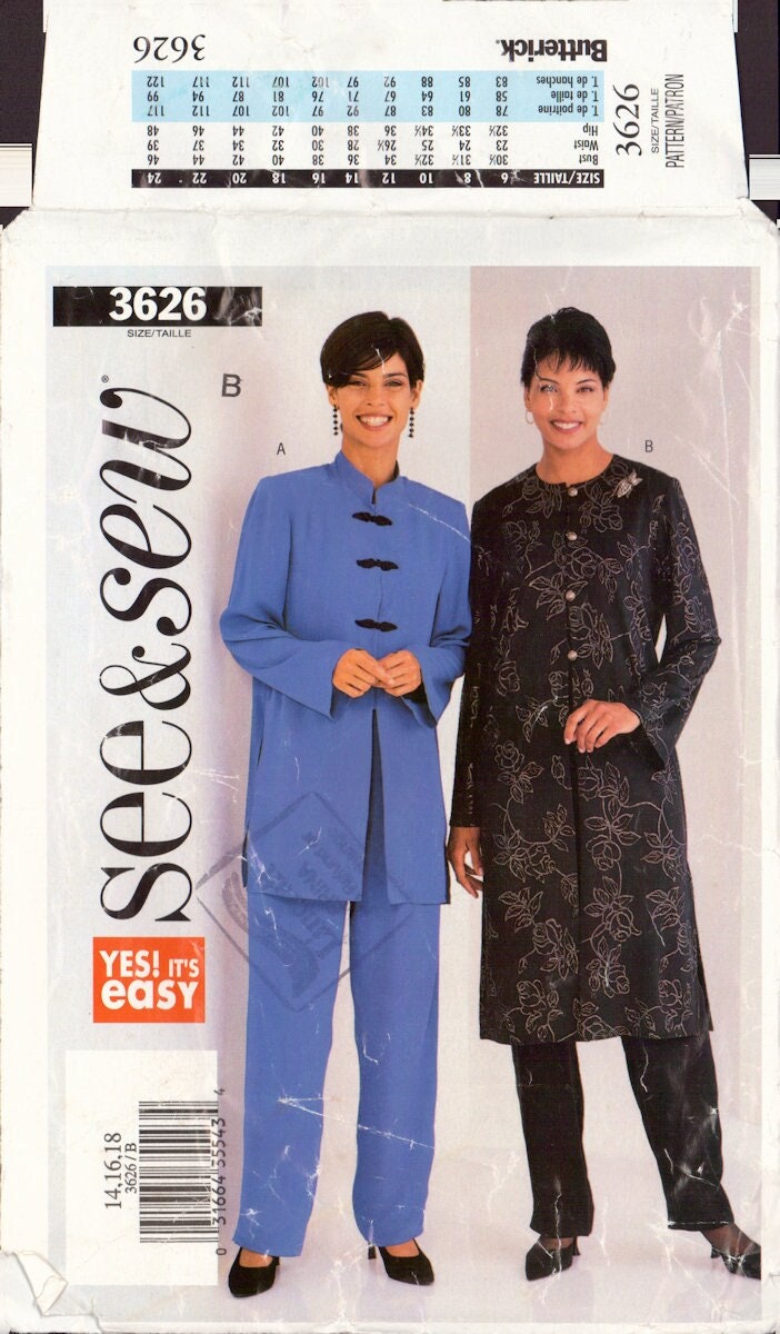 See&sew 3626 Sewing Pattern Tunic and Pants Size 14 Cut - Etsy