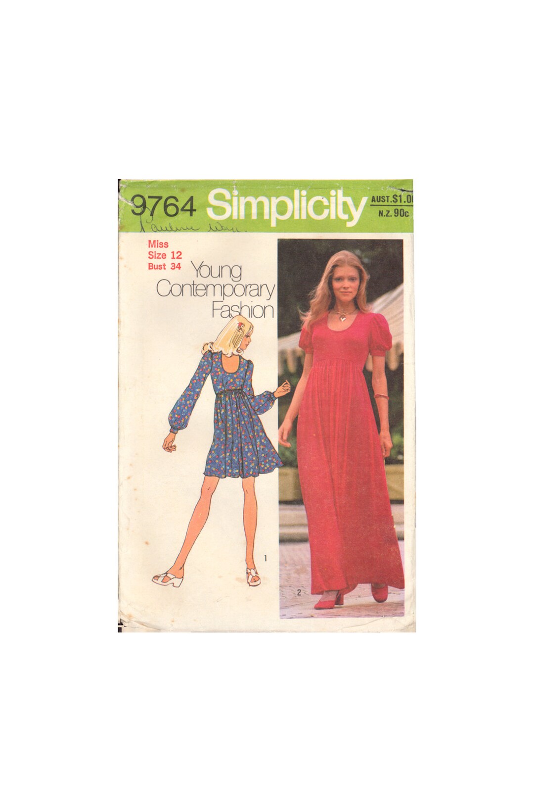 Simplicity 9764 Sewing Pattern, Dress, Size 12, Cut, Complete - Etsy