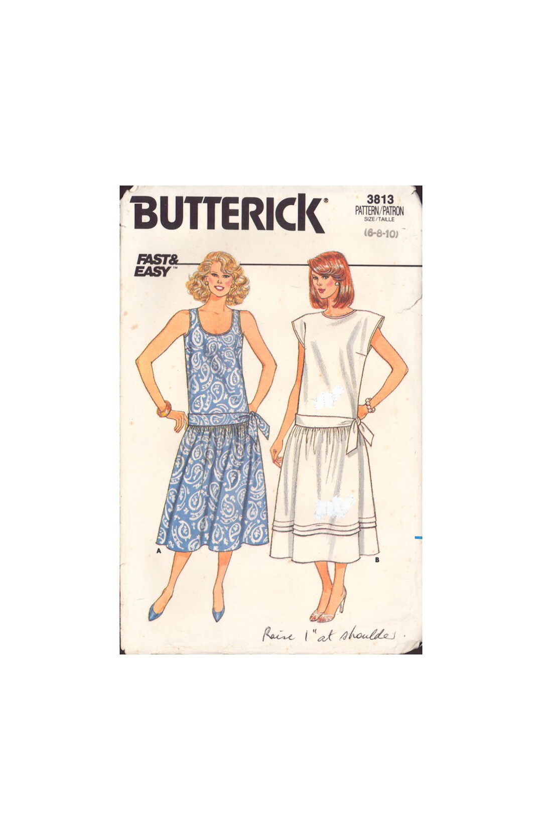 Butterick 3813 Sewing Pattern, Dress, Size 6-8-10 or 12-14, Cut ...