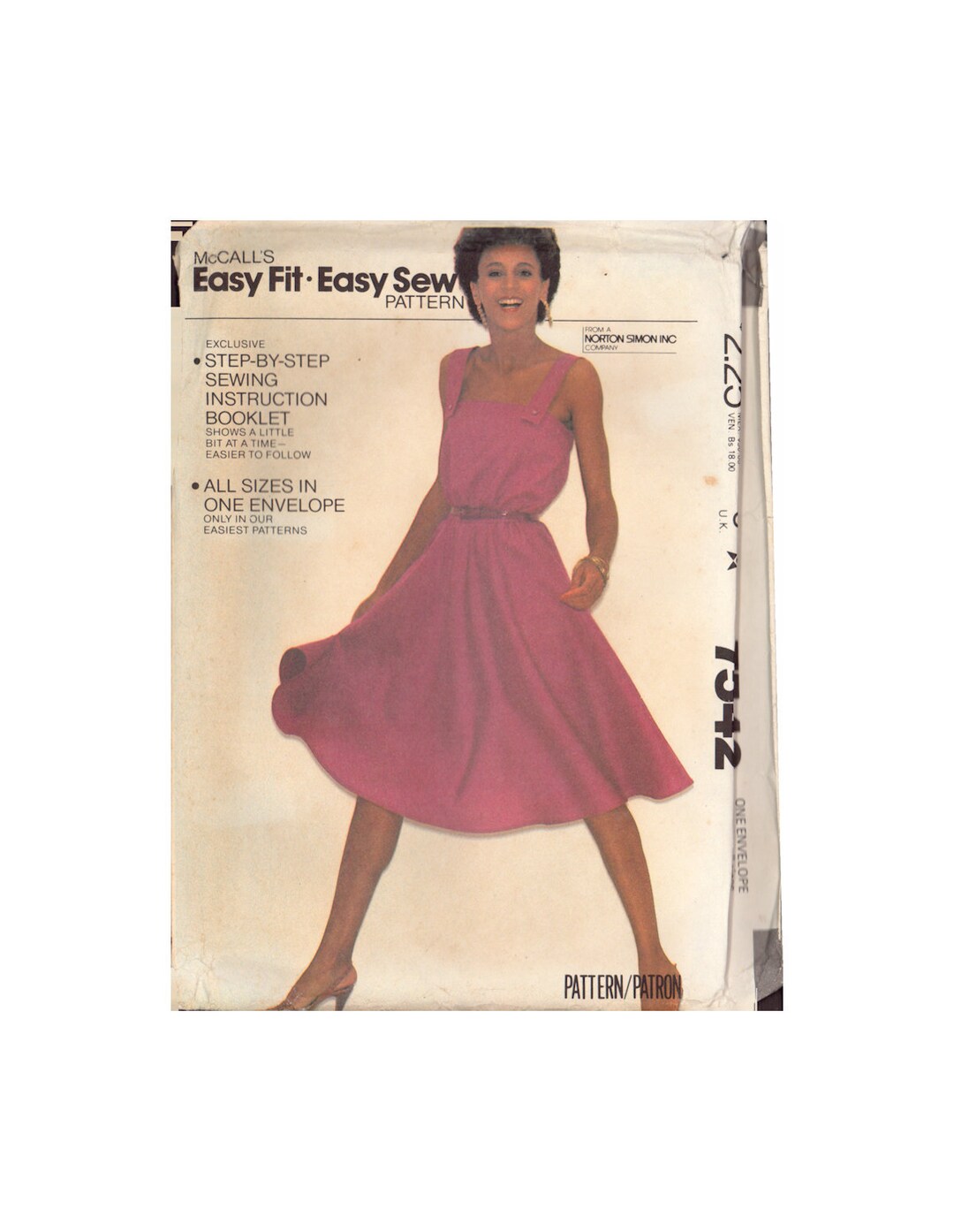 Mccall's 7542 Sewing Pattern, Dress, Size 6-16, Neatly Cut, Complete - Etsy