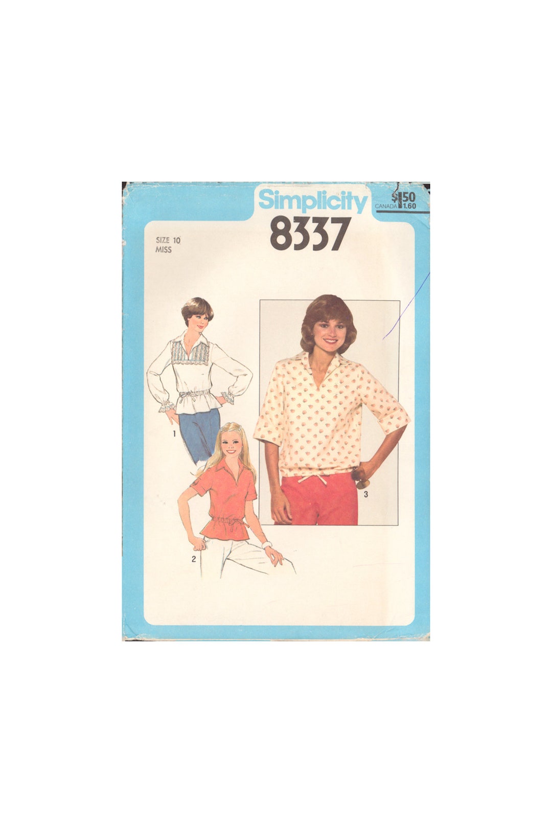 Simplicity 8337 Sewing Pattern, Women's and Teens' Tops, Size 10, Uncut ...