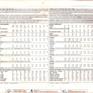 Simplicity 8606 Semi Fitted Tunics With Sleeve Variations, Straight ...