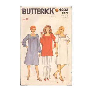 Butterick 4233 Sewing Pattern, Maternity Dress and Tunic, Size 12, Cut ...