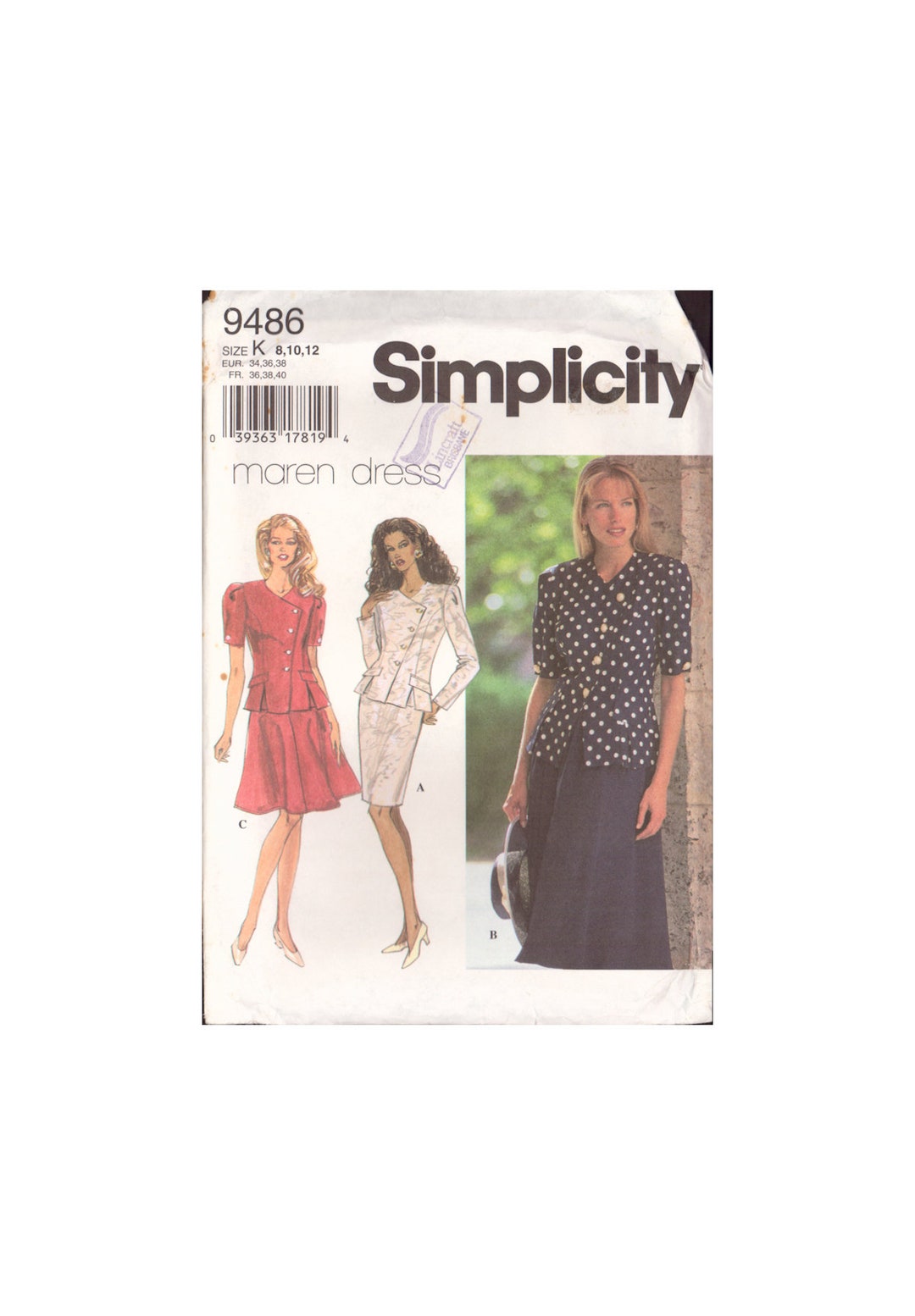 Simplicity 9486 Sewing Pattern, Dress, Size 8-10-12, Uncut, Factory Folded - Etsy