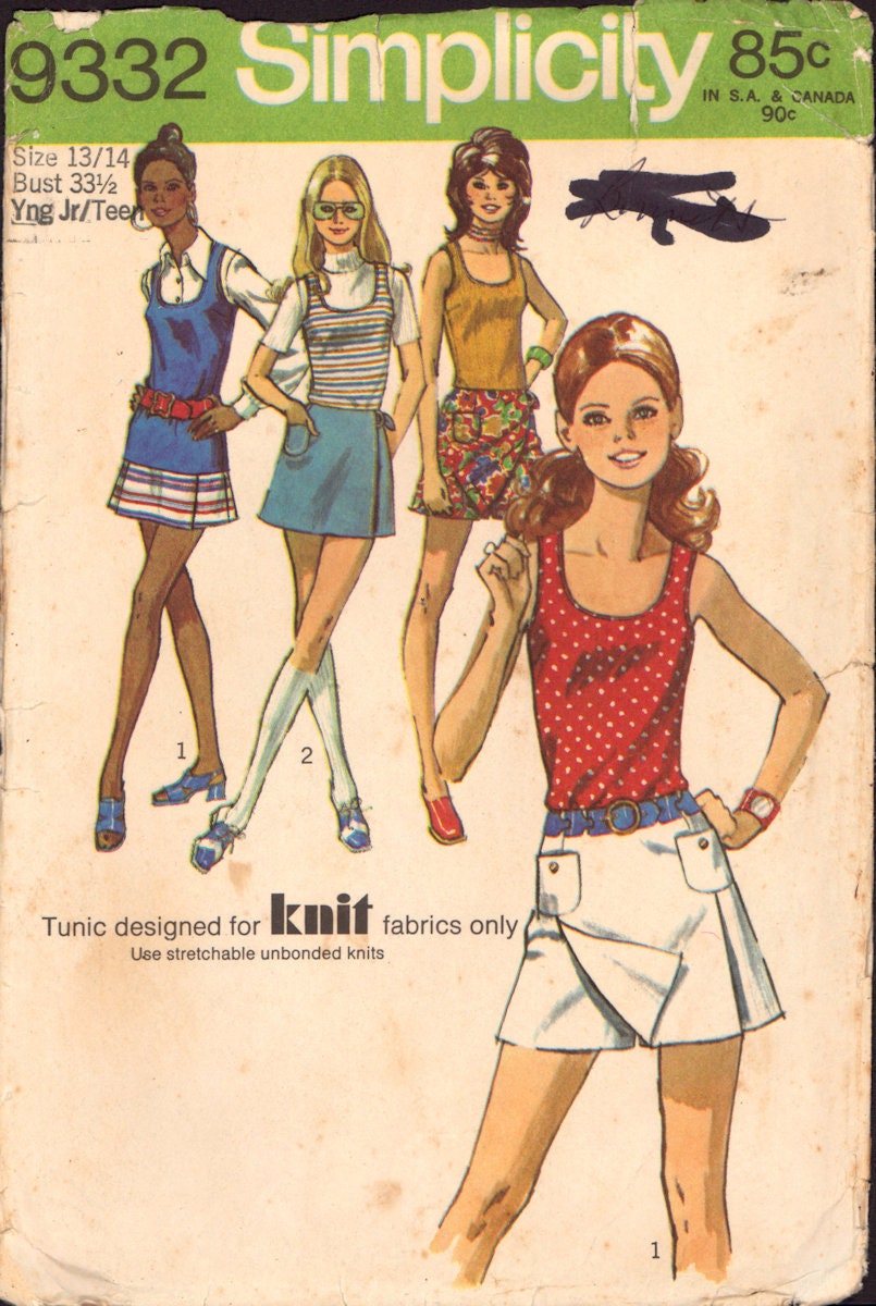 Simplicity 9332 Sewing Pattern Scooter Skirt and Tunic Size - Etsy