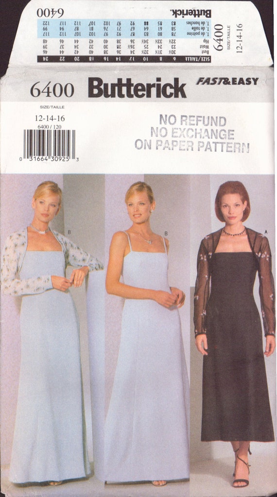 Simplicity 6400 Sewing Pattern Shrug and Dress Size | Etsy