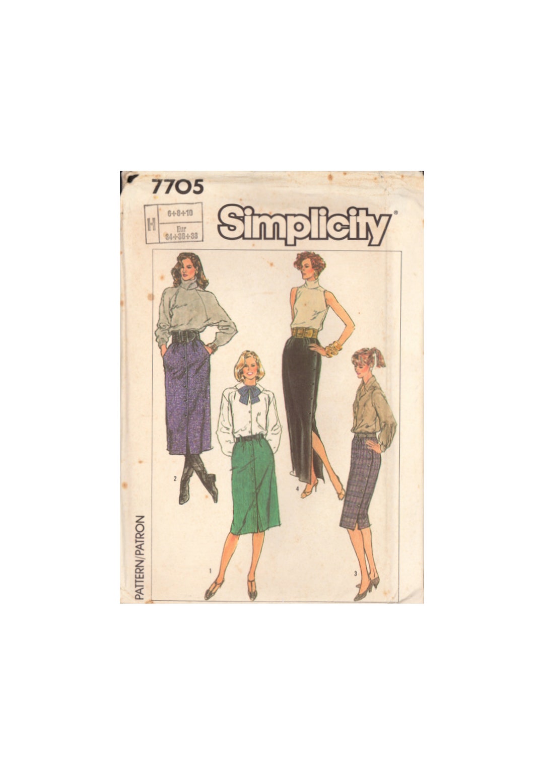 Simplicity 7705 Sewing Pattern, Skirts, Size 6-8-10, Uncut, Factory ...