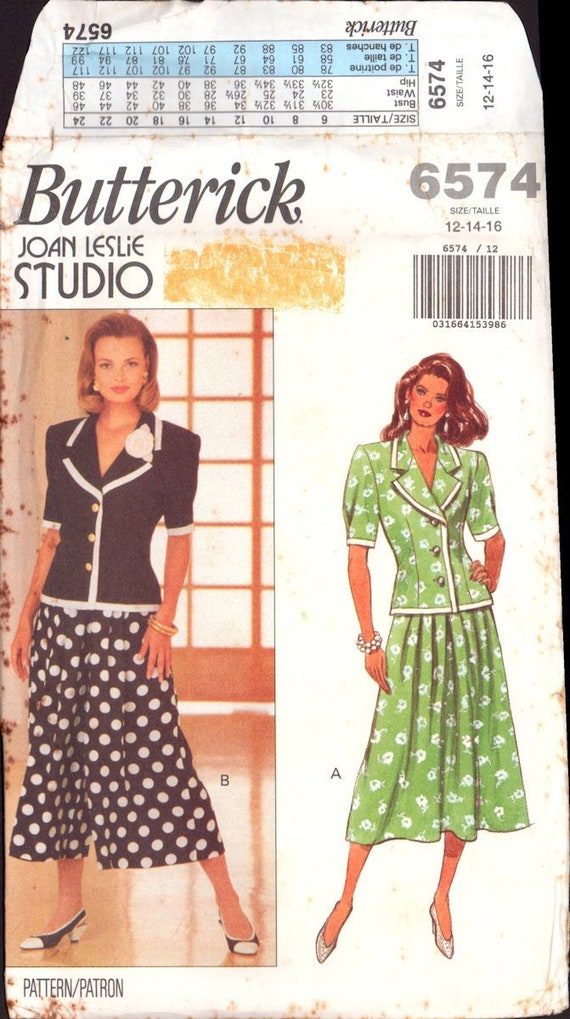 Butterick 6574 Sewing Pattern Top and Skirt Size 12-14-16 | Etsy