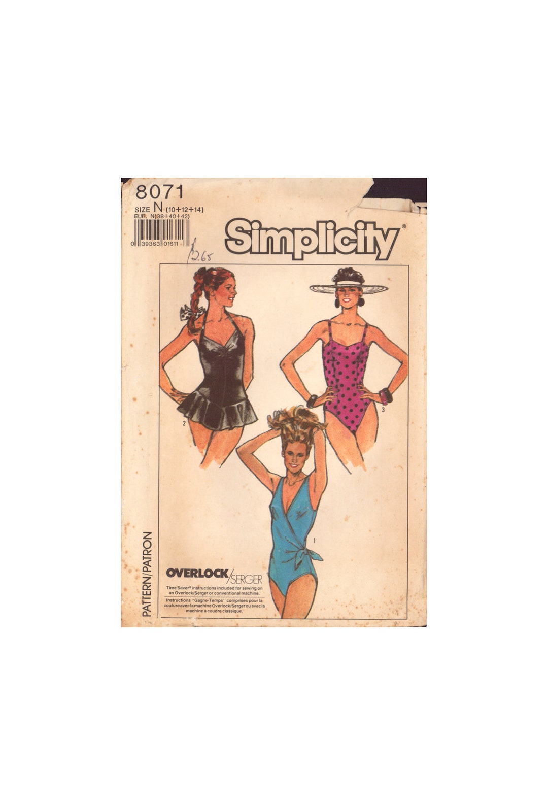 Simplicity 8071 Sewing Pattern, Women's Swimsuits, Size 10-12, Cut ...