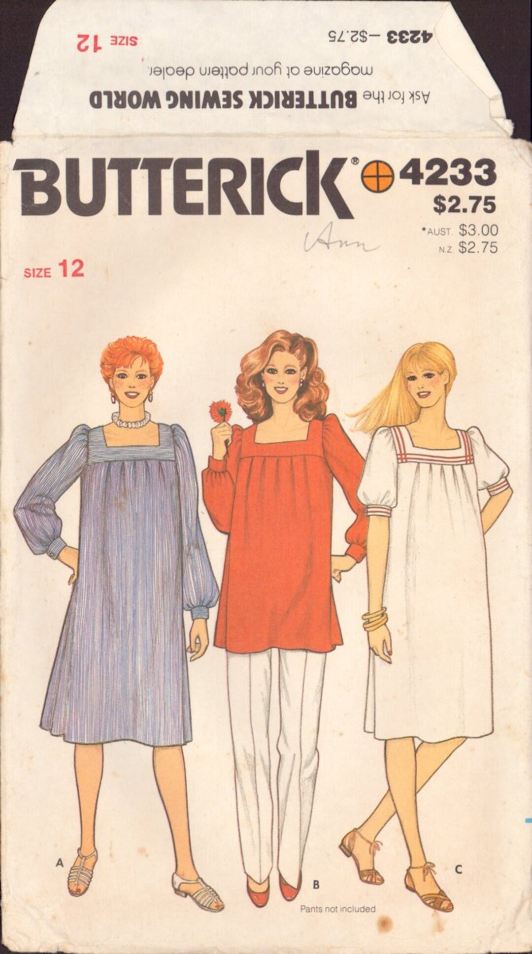 Butterick 4233 Sewing Pattern Maternity Dress and Tunic Size - Etsy