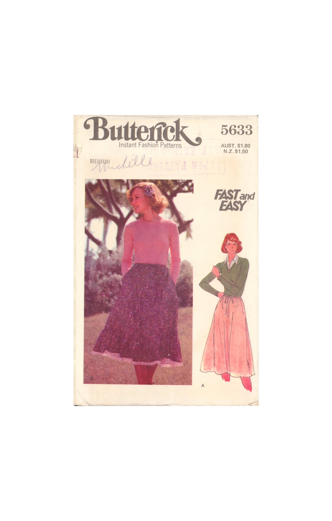Butterick 5633 Sewing Pattern, Skirt, Size Medium, Uncut, Factory ...