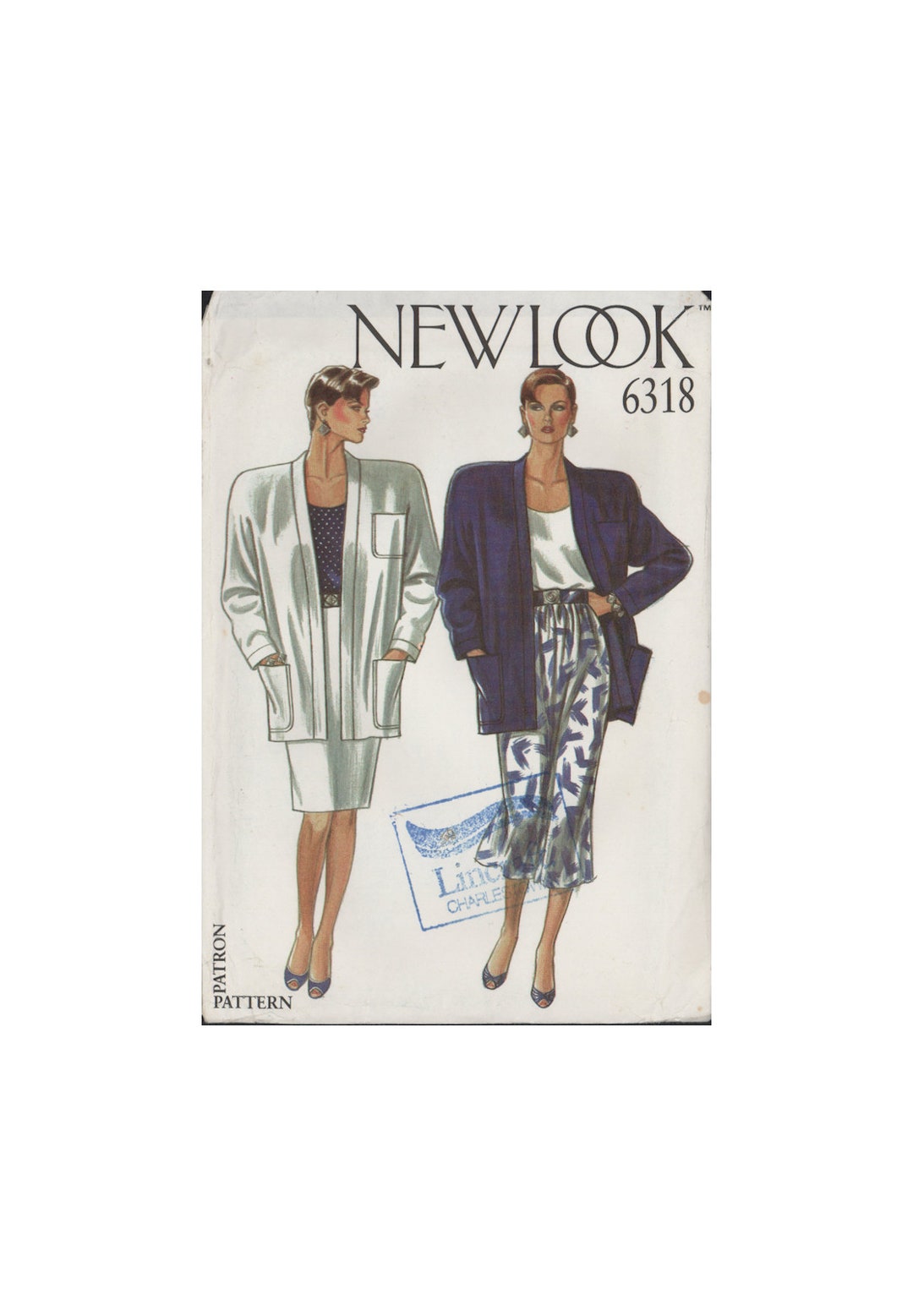 New Look 6318 Sewing Pattern, Jacket, Skirt, Size 8-18, Uncut, Factory ...