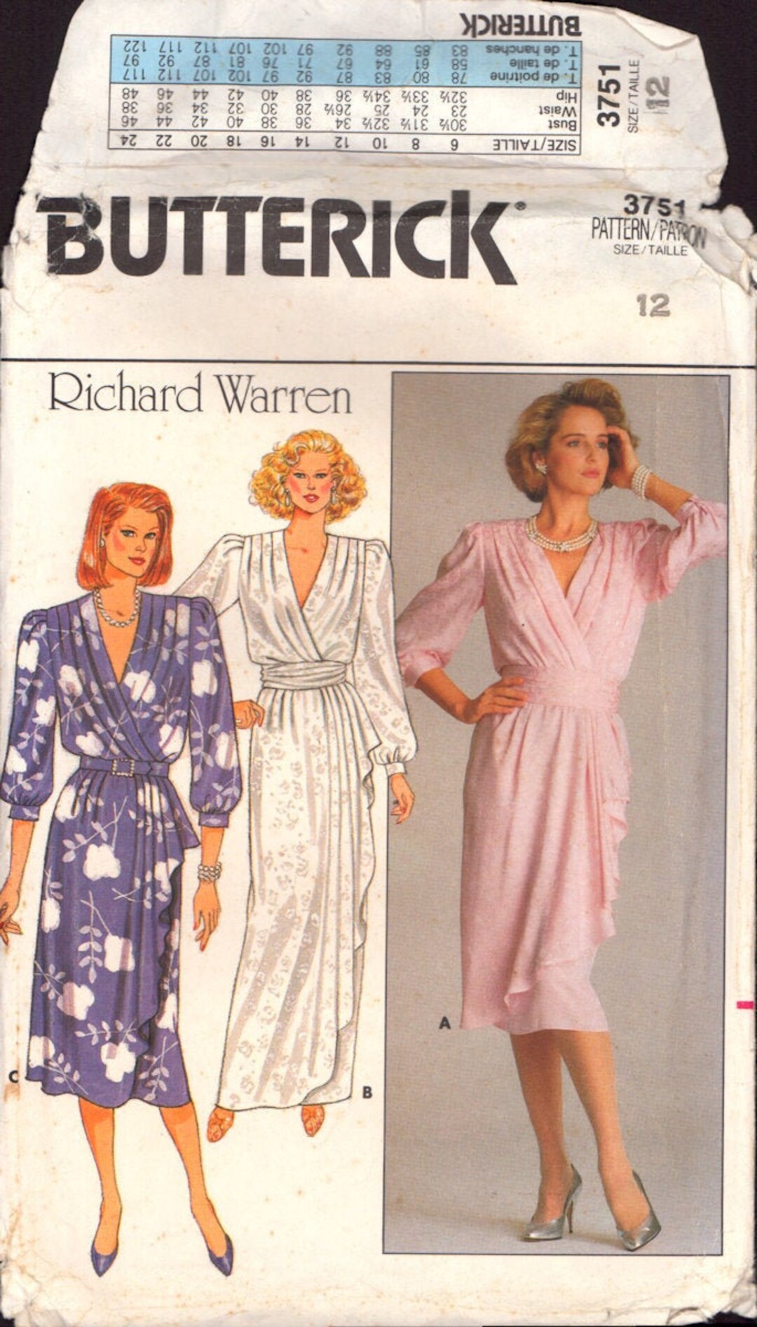 Butterick 3751 Sewing Pattern Dress, Size 12, Uncut, Factory Folded - Etsy