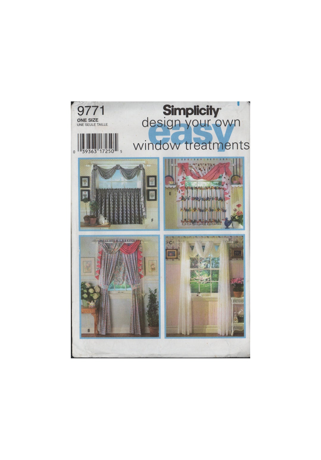 Simplicity 9771 Sewing Patterns Window Treatments Uncut Factory Folded ...